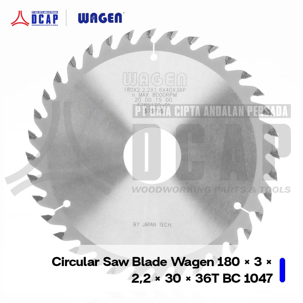 Jual Circular Saw Blade Wagen 180 × 3 × 2.2 × 30 × 36T BC 1047